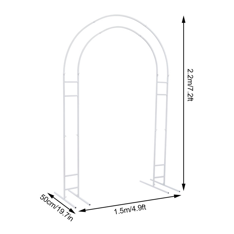 YaoTown 59'' W x 19.7'' D Steel Round Wedding Backdrop Arch, for Garden ...
