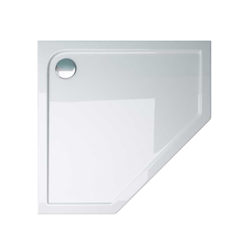 Ivy Bronx Acrylic Shower Tray - Glossy White Finished - Pentagonal ...