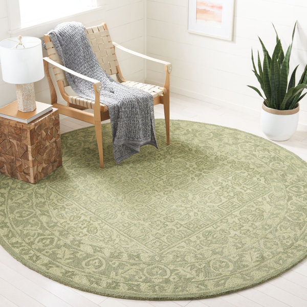 Green Round Area Rugs You'll Love | Wayfair
