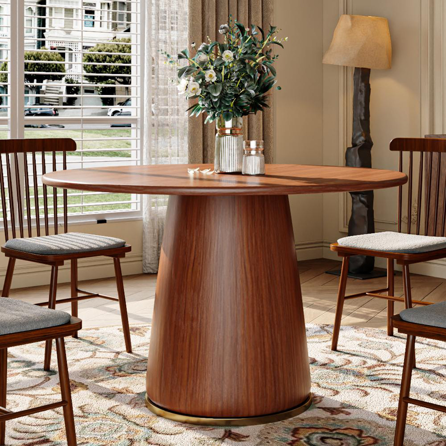 Corrigan Studio Kitchen Round Wooden Dining Table - Wayfair Canada