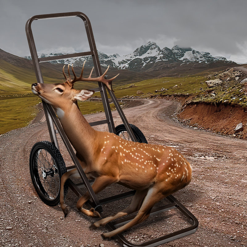 VEVOR Folding Deer Cart Game Hauler Utility Gear Dolly 300 LBS Capacity ...