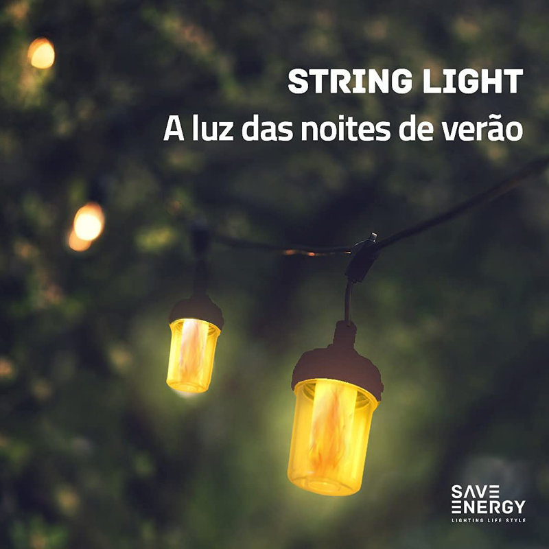 The Holiday Aisle® Aliani 7.9' LED Flame String Light Flicking Fire ...