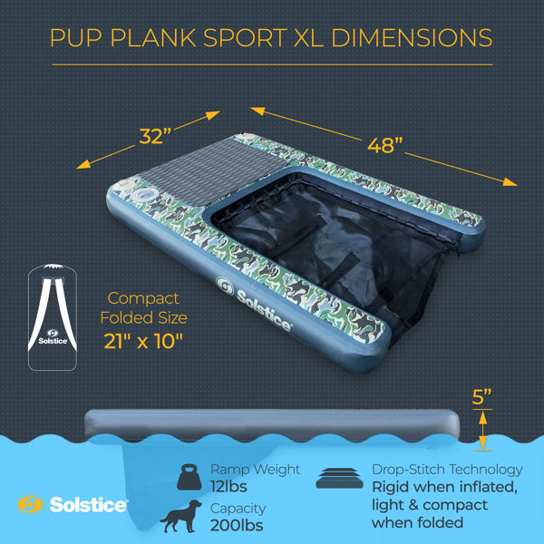 Solstice Original Inflatable Pup Plank Dog Float Floating Ramp Ladder ...