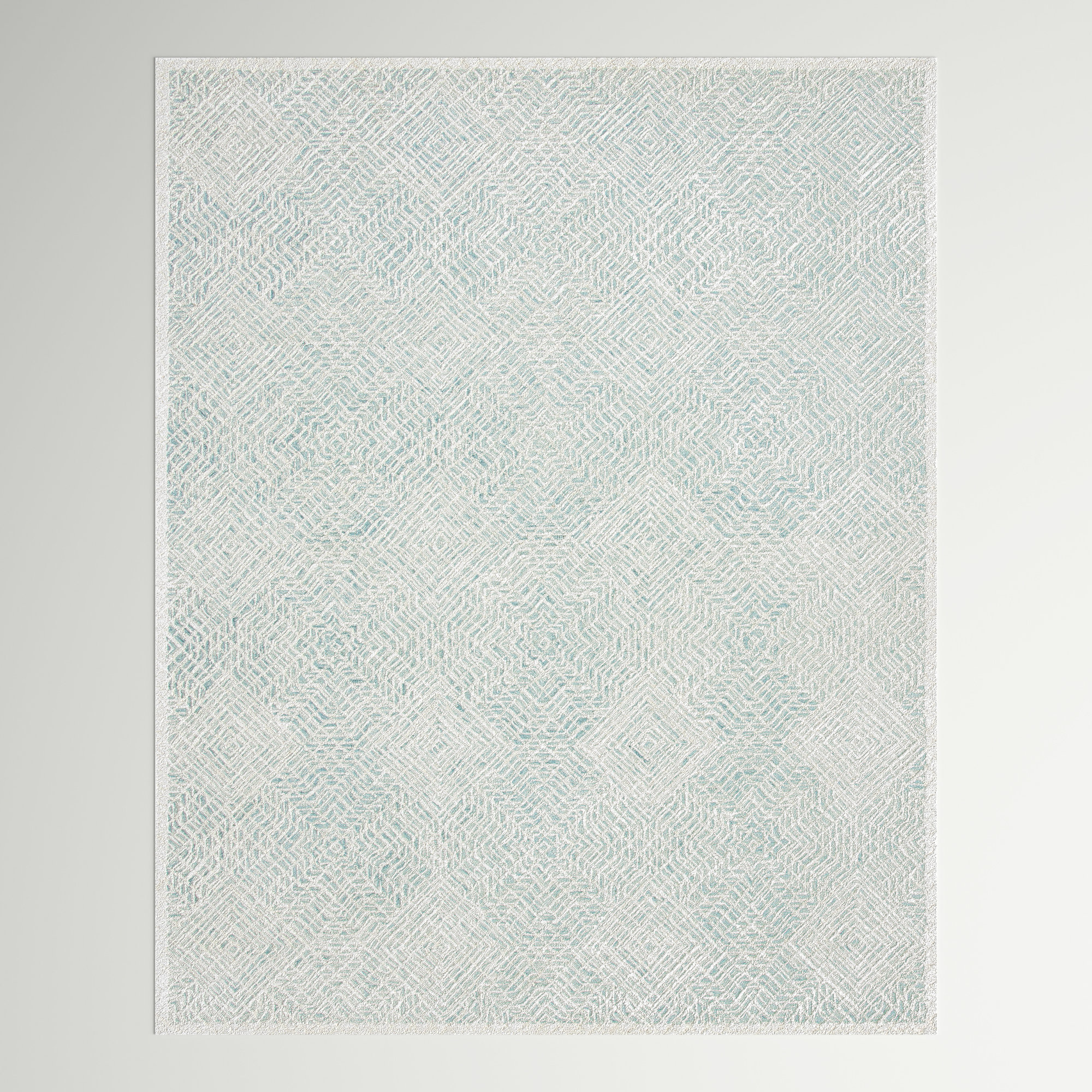 Sand & Stable™ Theresa Geometric Handmade Tufted Wool Blue/Ivory Area ...