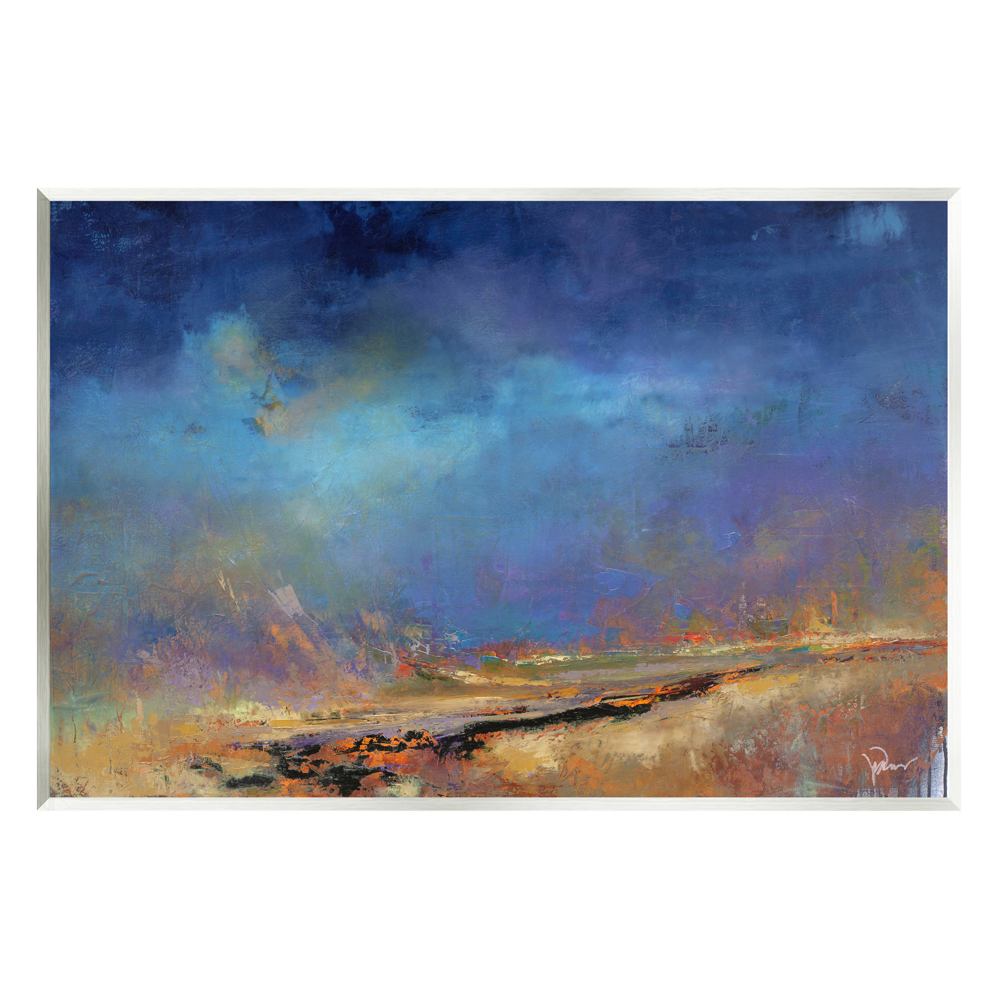 Stupell Industries Lost Land Abstract Landscape Floater Canvas Wall Art ...