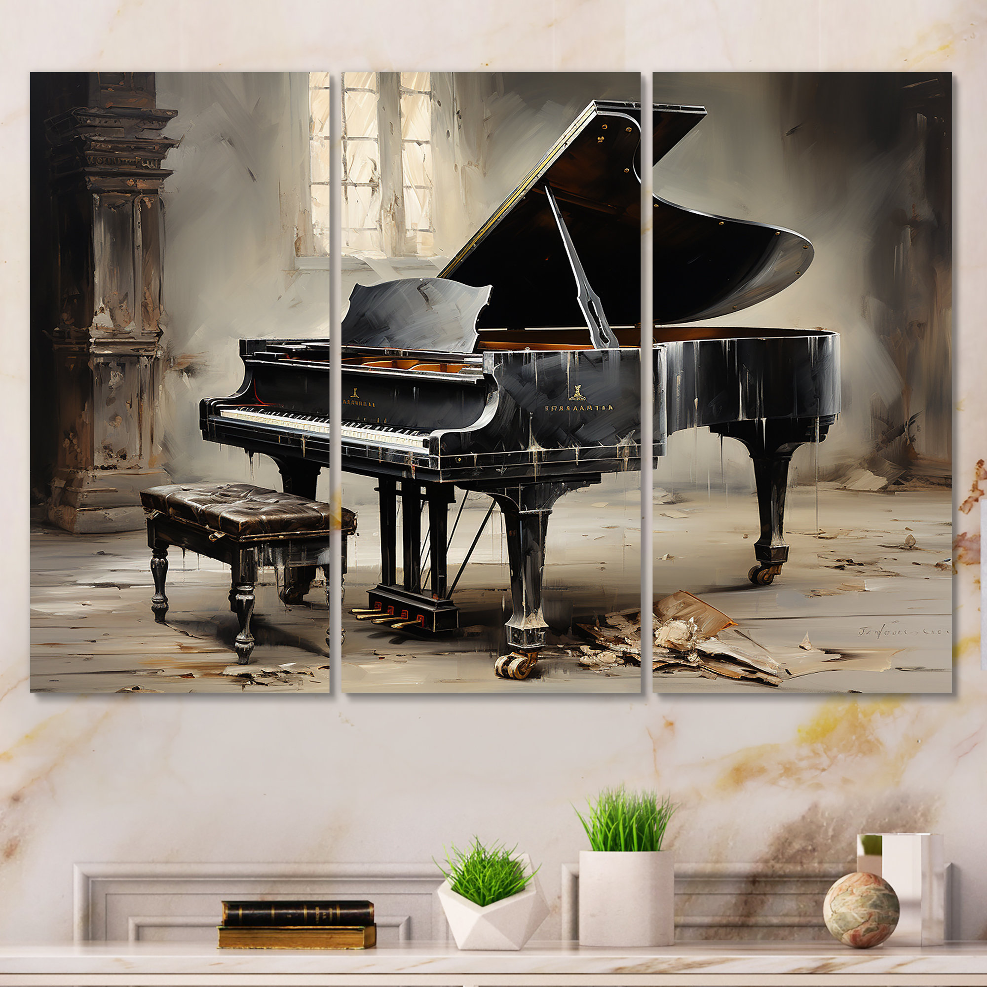 Lark Manor Minimalism Grand Piano Melody II - Piano Wall Art - Wayfair ...