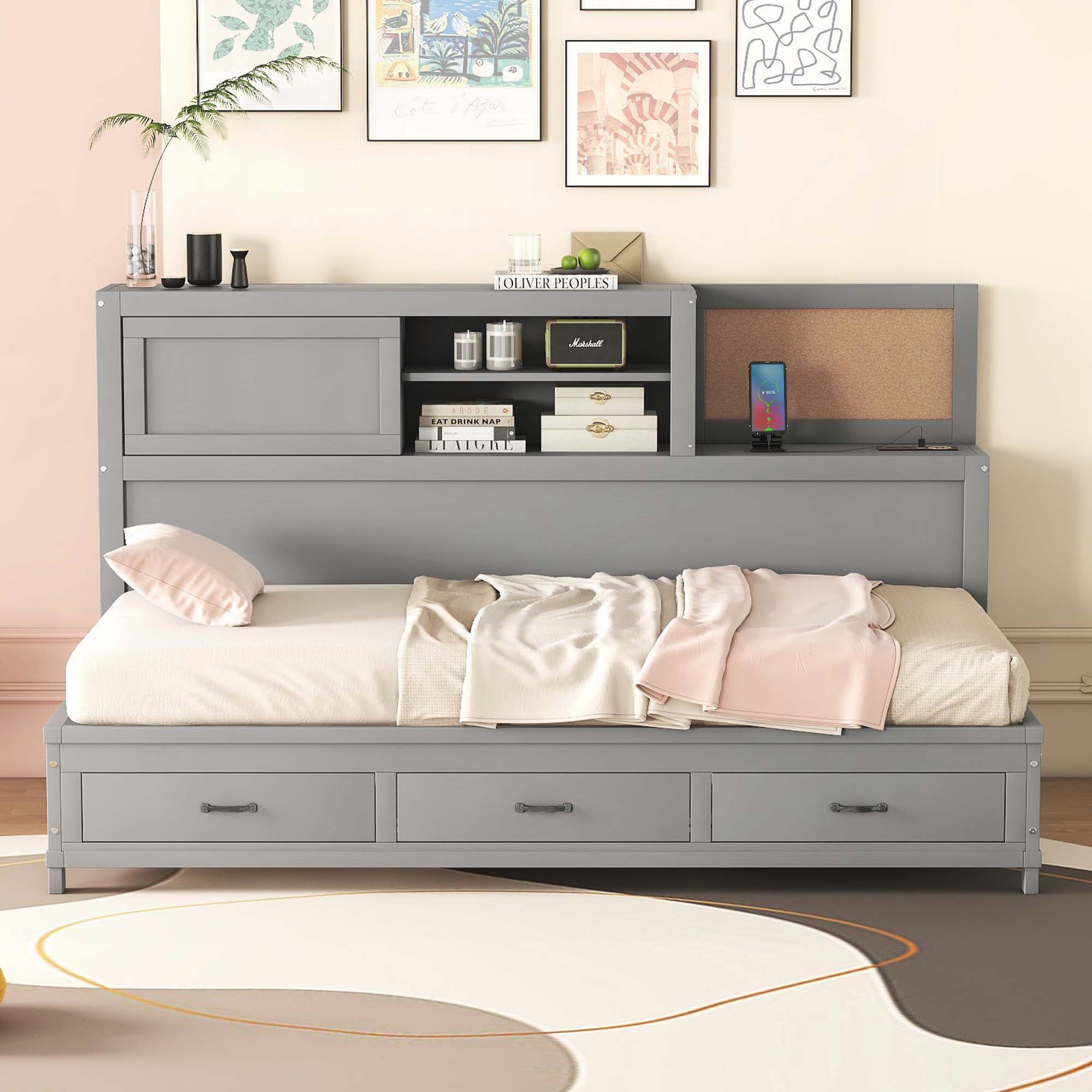 Lark Manor™ Wooden Daybed with 3 Storage Drawers | Wayfair