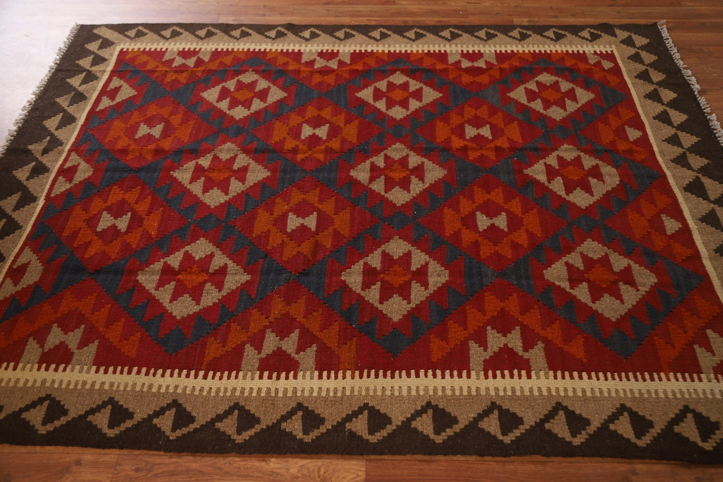Bloomsbury Market Geometric Kilim Wool Area Rug 5x6 | Wayfair
