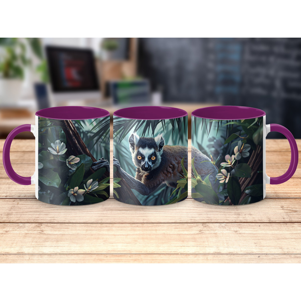 East Urban Home Set of 4 Realistic Animal Design 11oz Accent Mugs ...