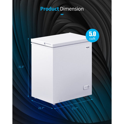 TABU 5 Cubic Feet Chest Freezer with Adjustable Temperature Controls ...