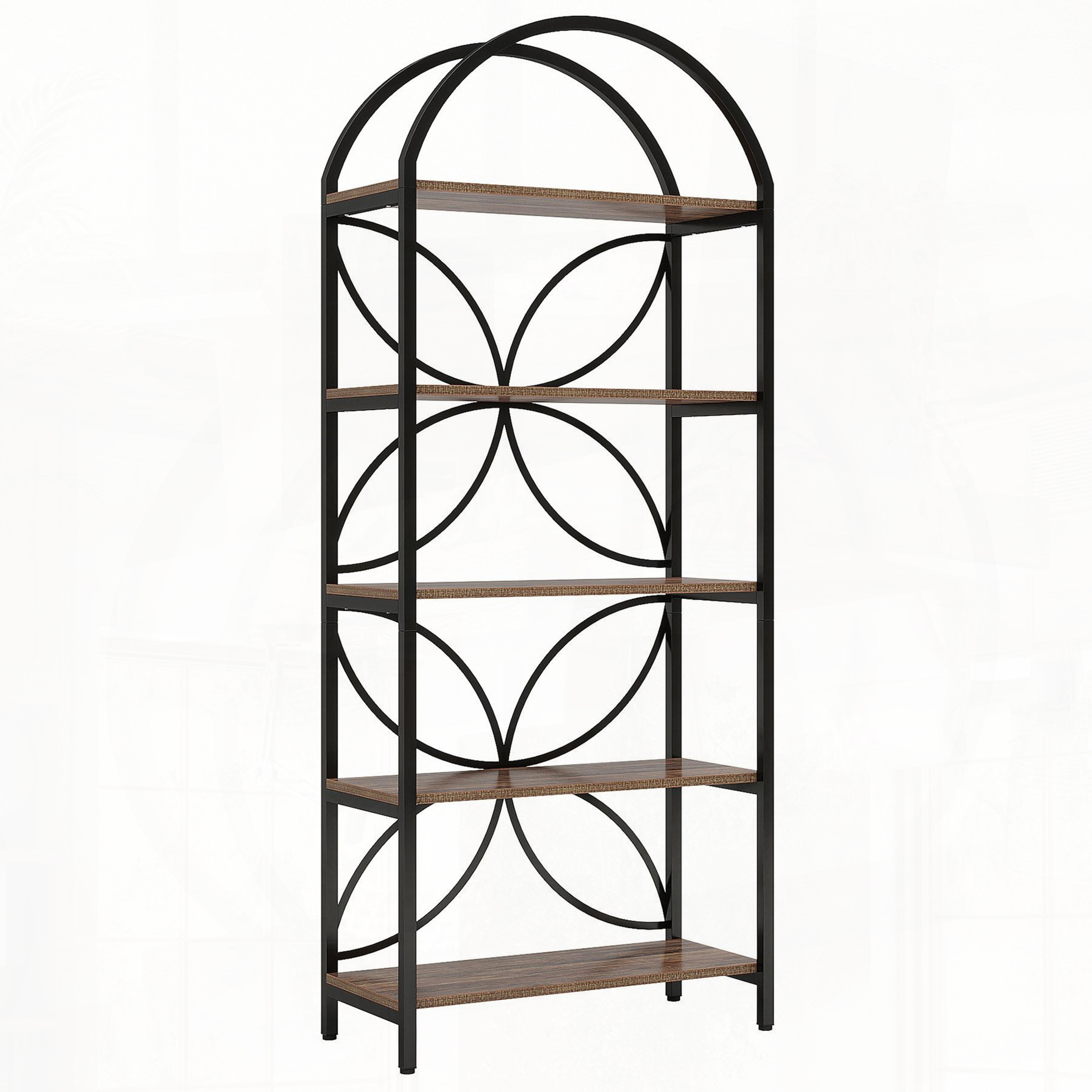 Trent Austin Design® Five-Tier Arched Industrial Bookshelf Open Display ...