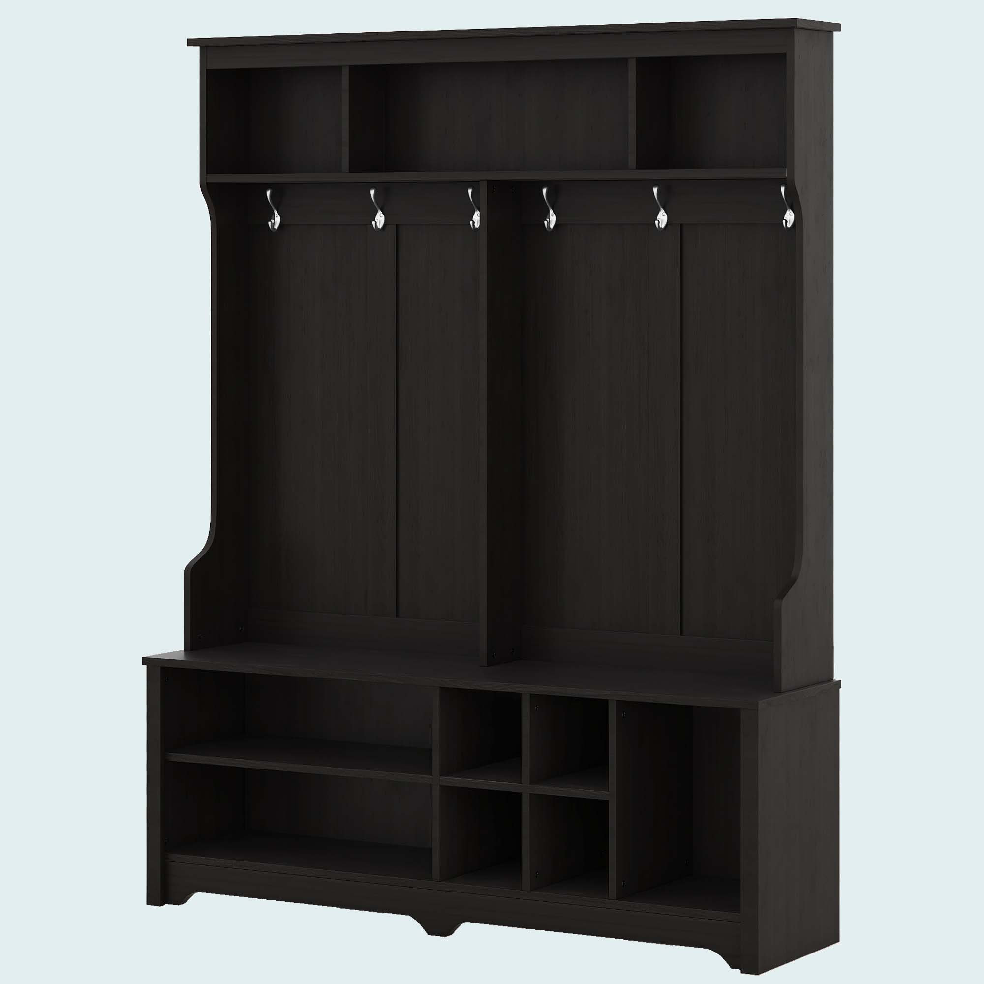 Red Barrel Studio® Modern Hallway Hall Tree With Metal Hooks And ...