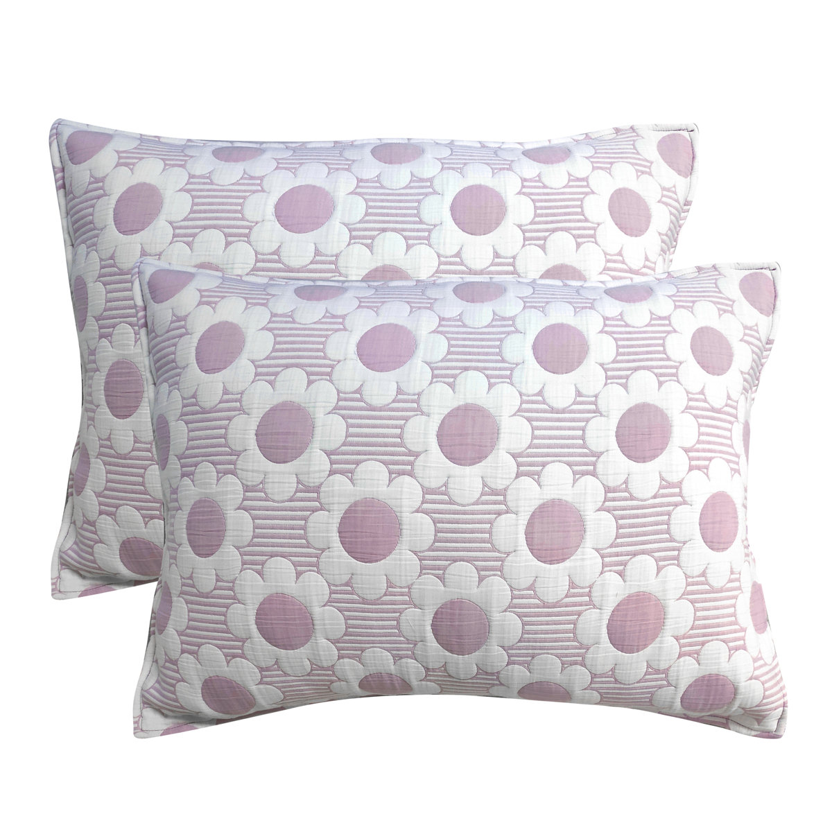 DESIGN STUDIO Daisy Flower Lilac Soft Woven Matelasse Jacquard Cotton ...