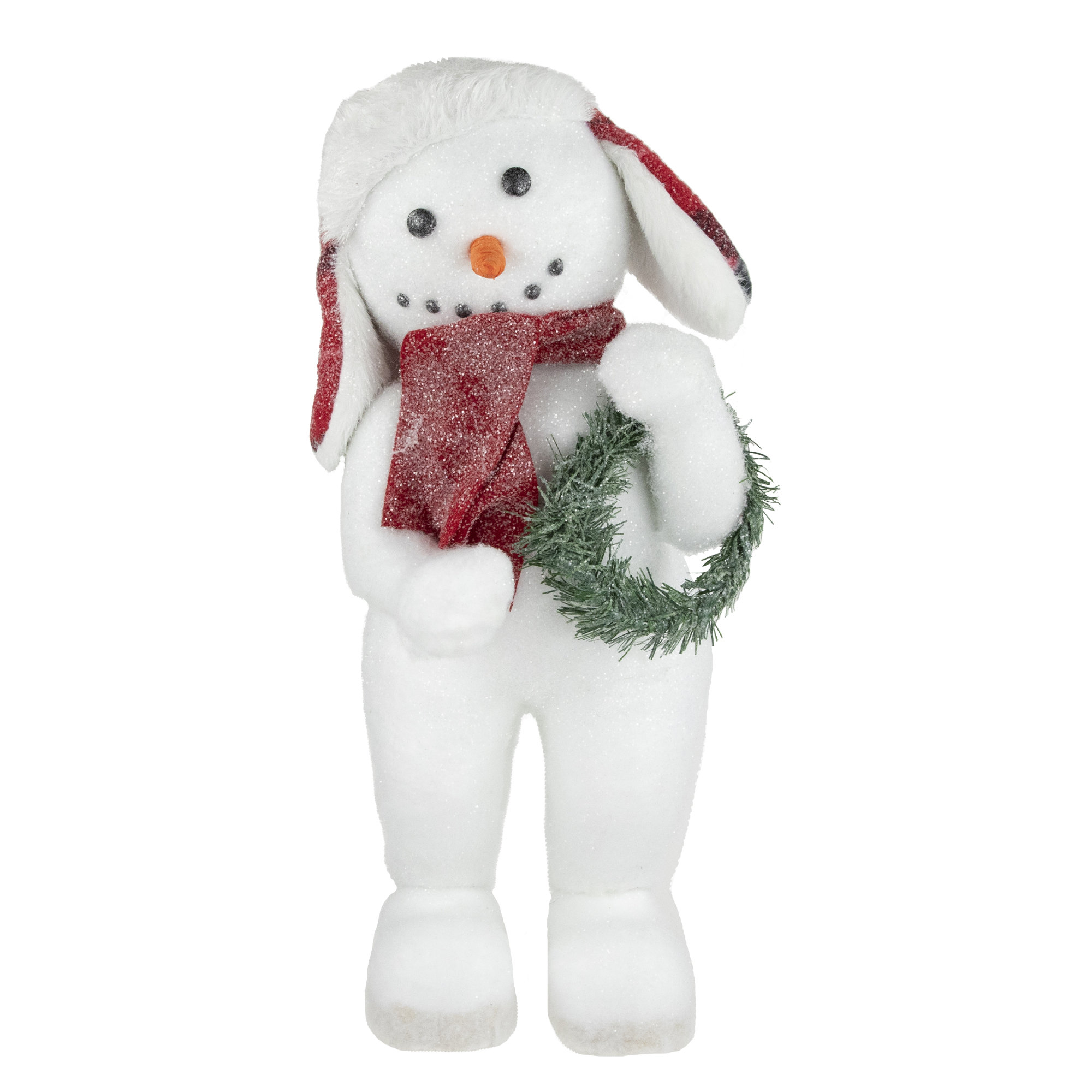 Northlight Seasonal 16" Standing Frosted Snowman Holding A Christmas ...