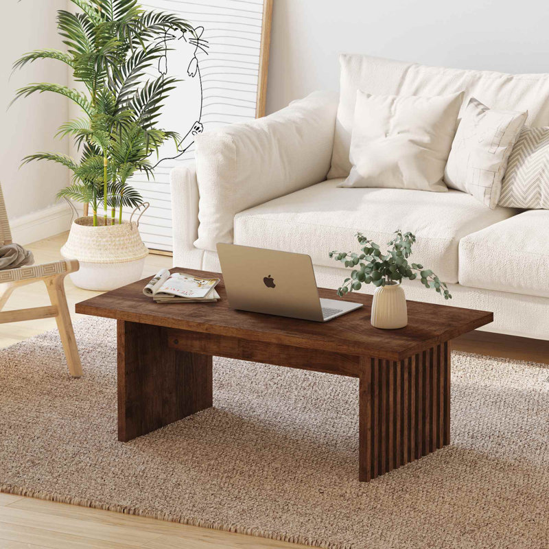 Gracie Oaks Aust Farmhouse Coffee Table, Wood Living Room Table ...
