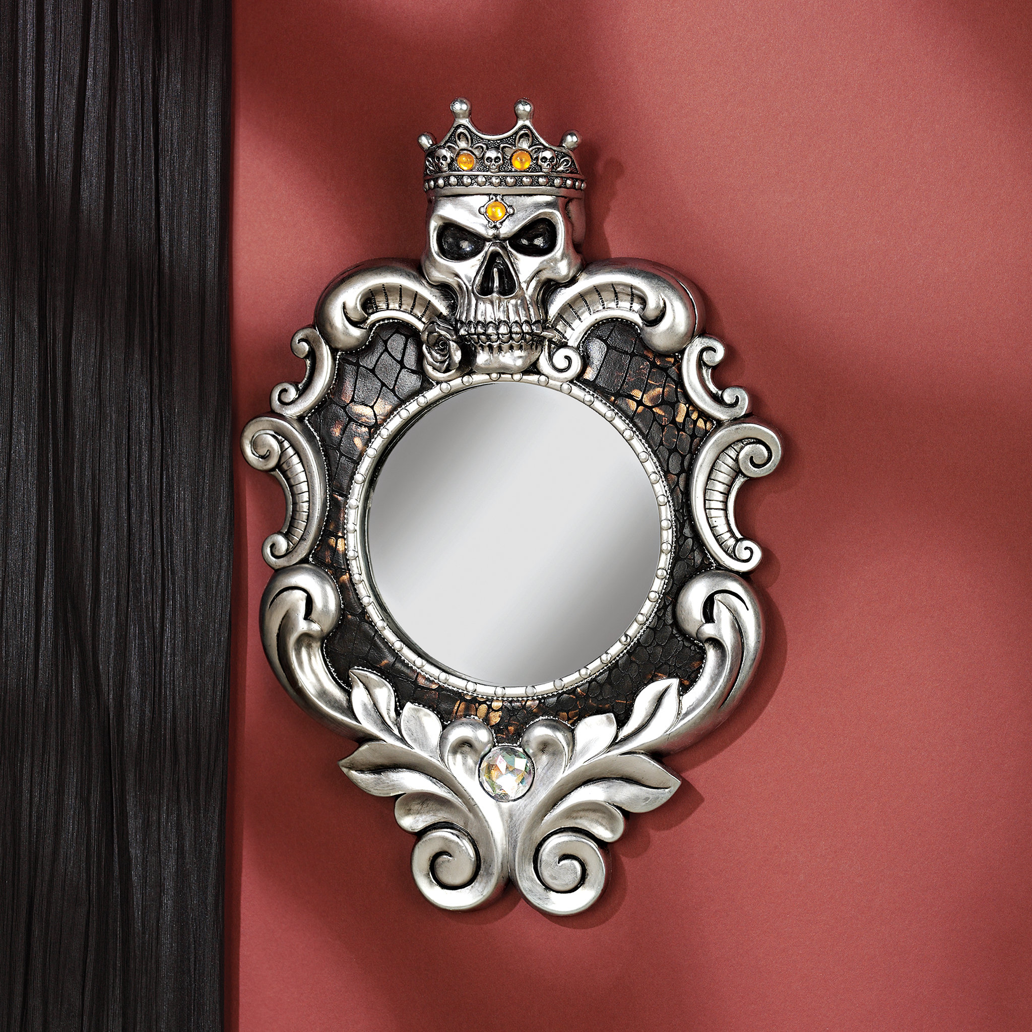 Design Toscano Fairest of All Skull Sculptural Wall Mirror & Reviews ...