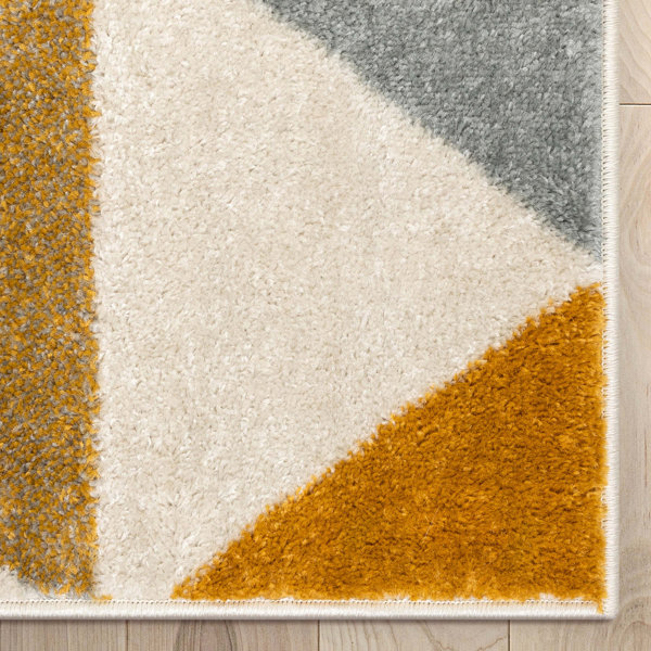 Wrought Studio Rubino Modern Geometric White/Yellow Area Rug & Reviews ...