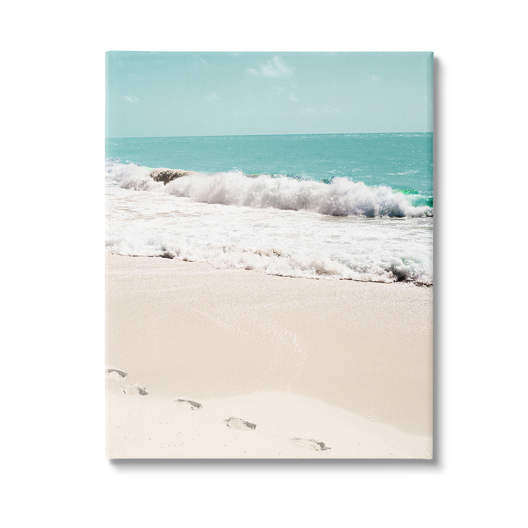 Beachcrest Home Footprints on Beach Shore Canvas Wall Art by Bill ...