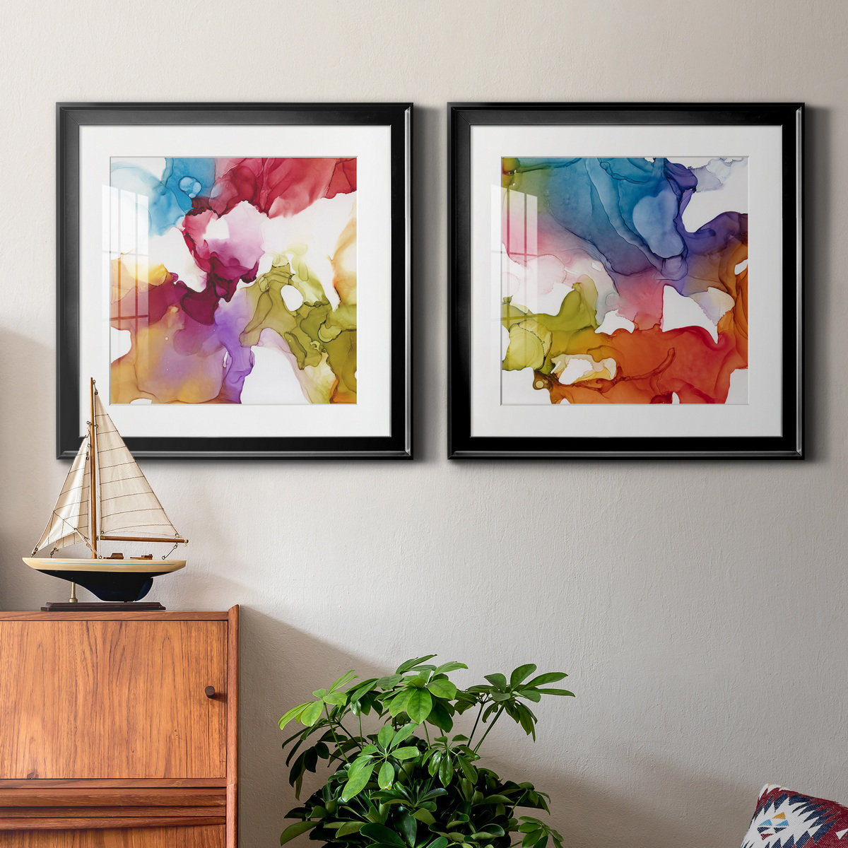 Wexford Home Spectrum Colors I - 2 Piece Picture Frame Graphic Art Set ...