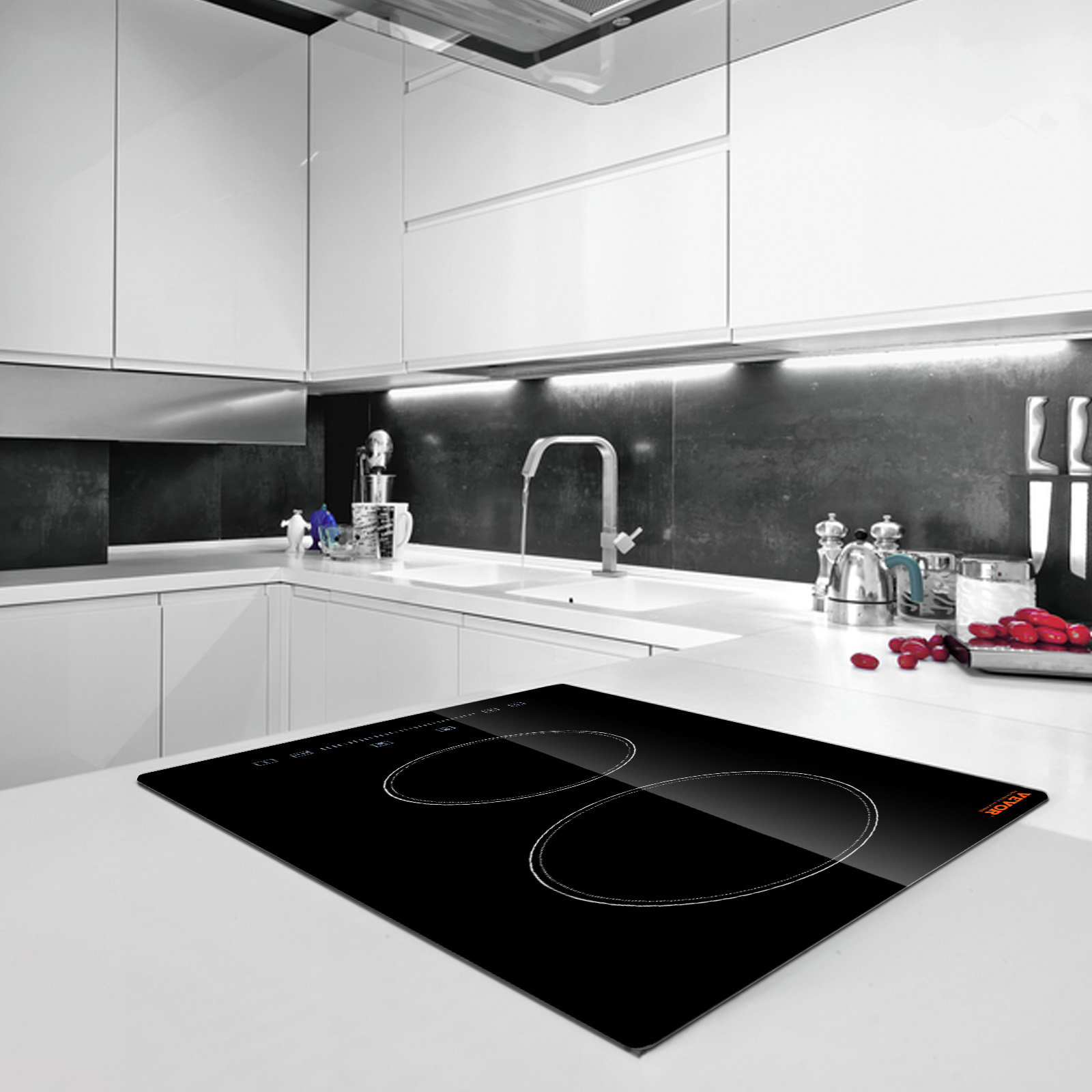 VEVOR VEVOR 20" Black Electric 2 Burner Cooktop with Dual Size Power ...