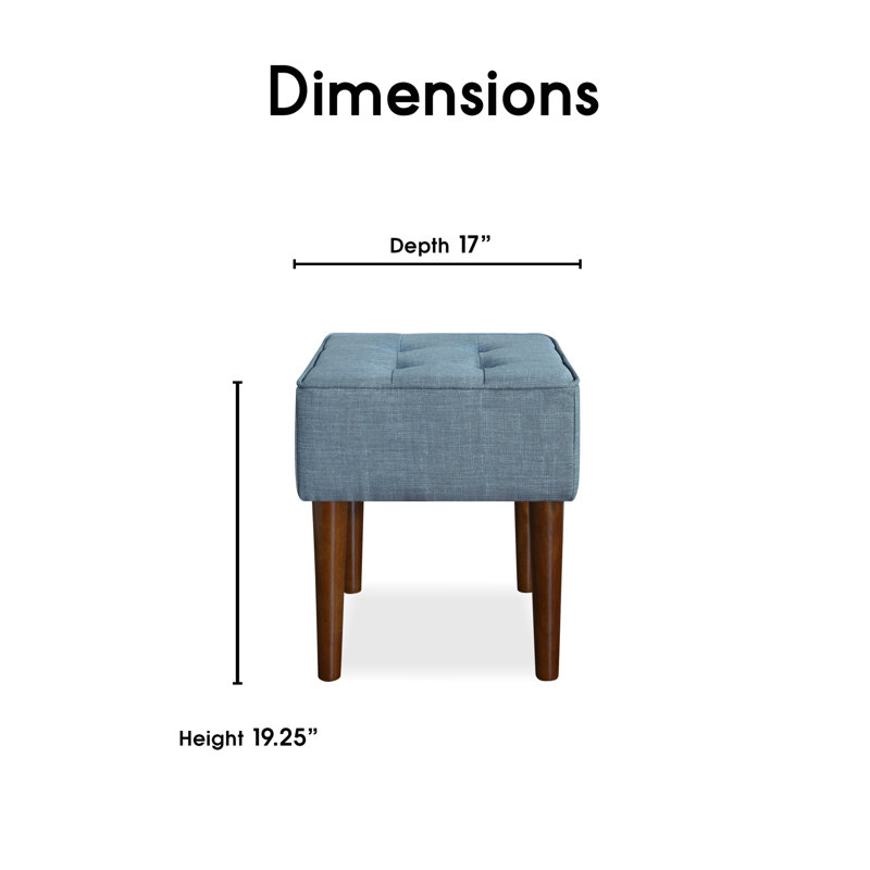 Elle Decor Aria Square Tufted Vanity Stool & Reviews | Wayfair