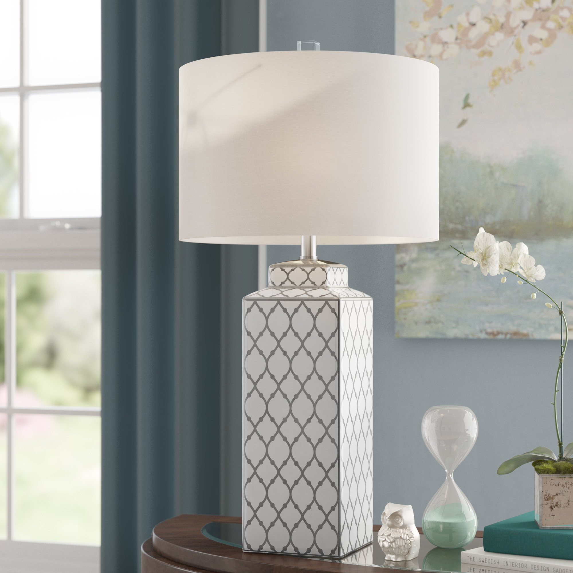 Alcott Hill® Loudoun 28" Silver/White Table Lamp & Reviews | Wayfair