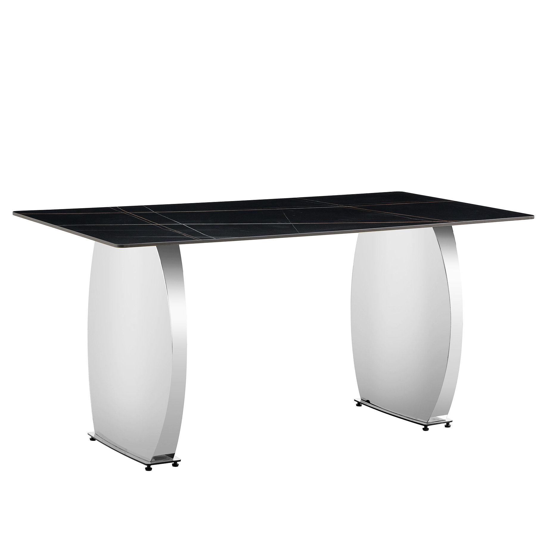 Wrought Studio™ Classy Modern Dining Table With 0.4 Inch Black Sintered ...