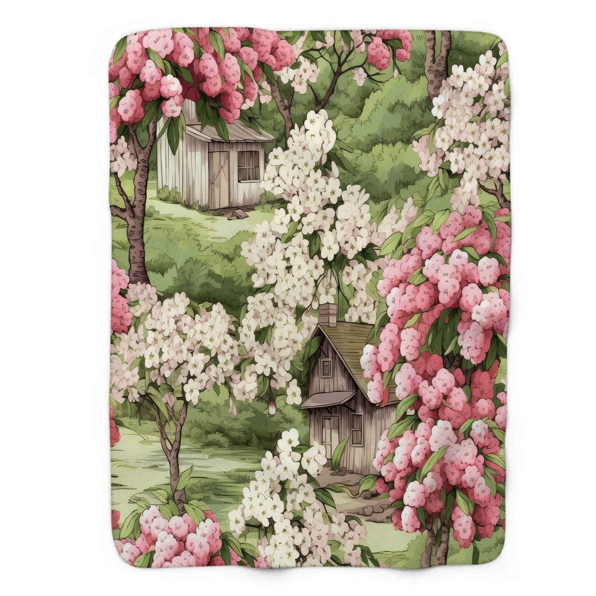 MentionedYou Rustic Apple Grove - 1 Piece Premium Sherpa Blanke Throw ...