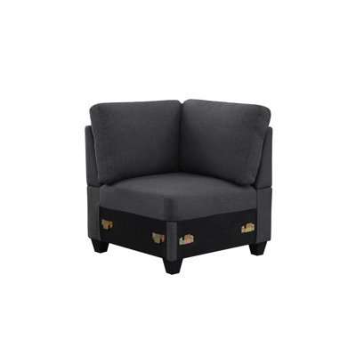 Ebern Designs Solina Linen Reversible Modular Corner Sectional Sofa ...