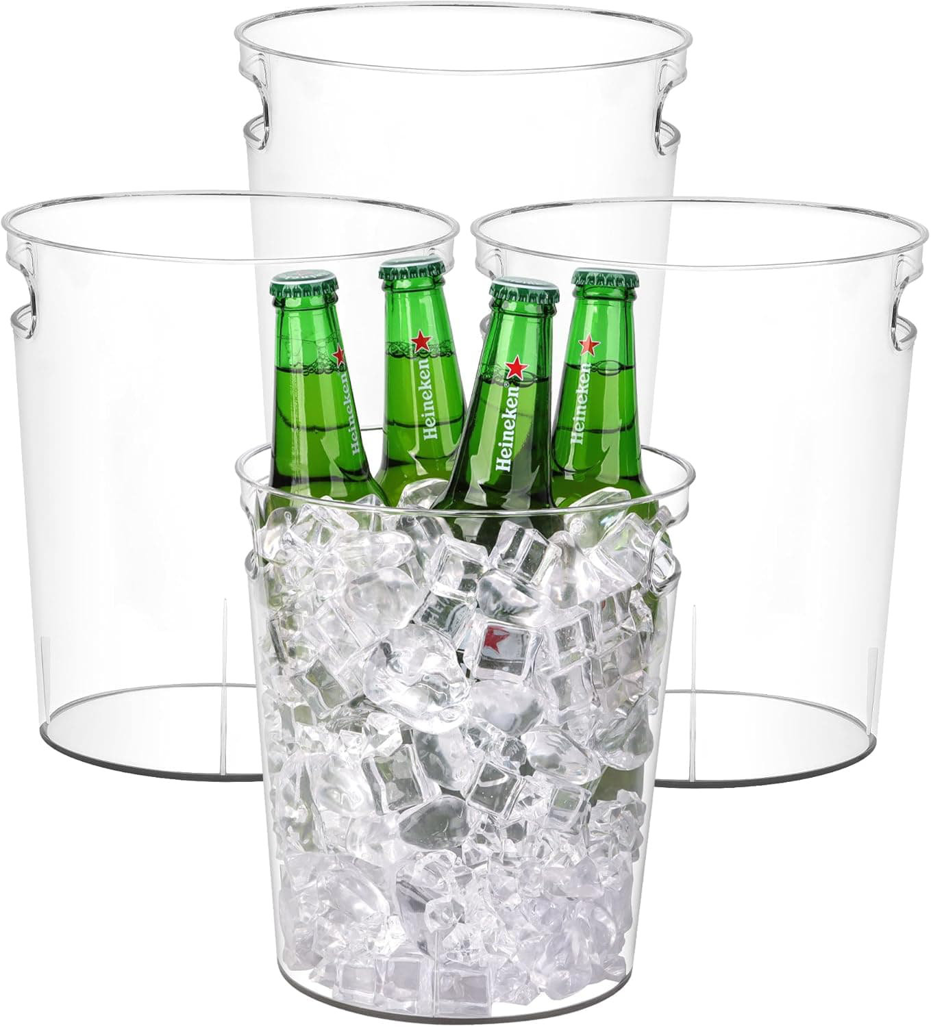 Latitude Run® 4 - Pack Clear Plastic Ice Buckets: Ideal for Wine ...
