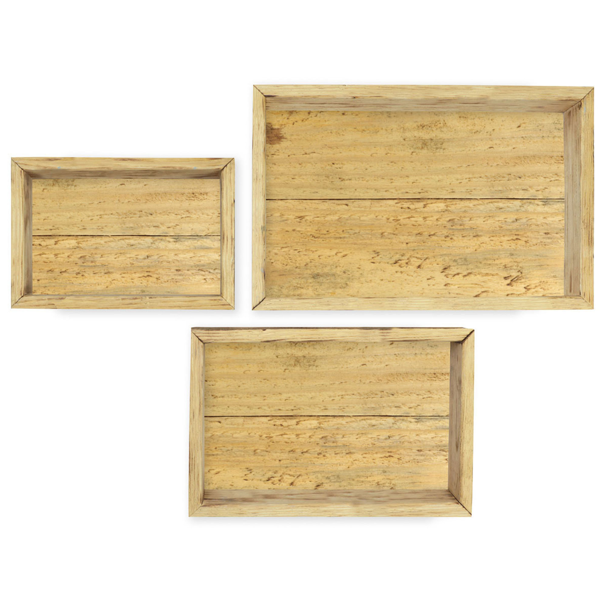 Ekena Millwork Vintage Farmhouse Shadow Box 3 Piece Wall Shelf Set ...
