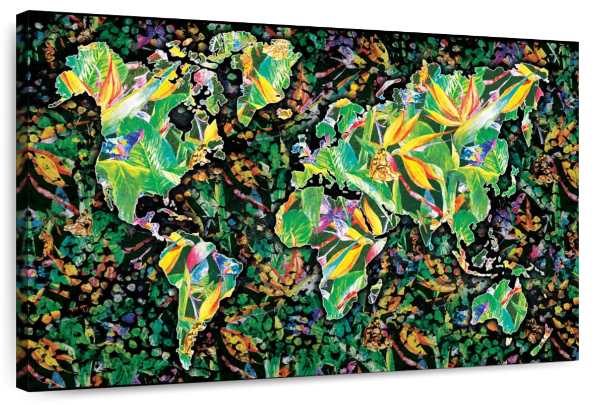 Trinx Bird Of Paradise World Map | Wayfair