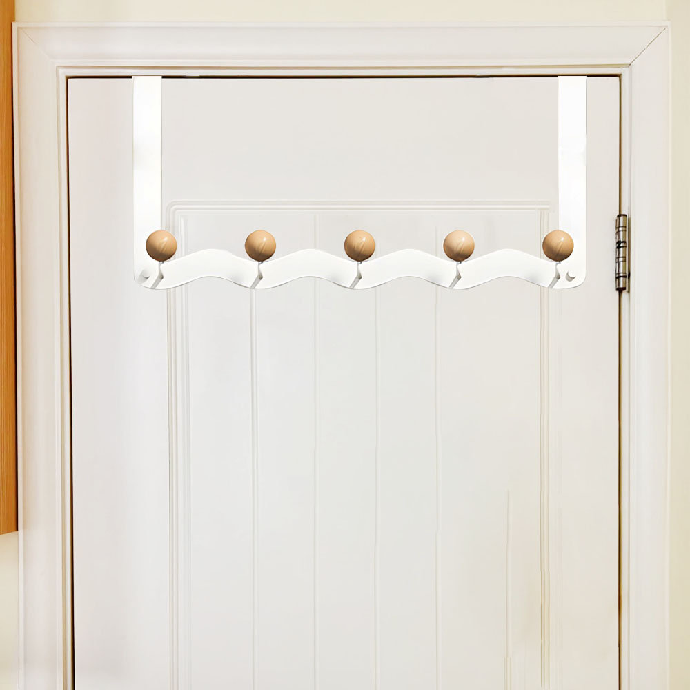 Red Barrel Studio® Veriee Iron Over-the-Door 5 - Hook Wall Mounted Coat ...