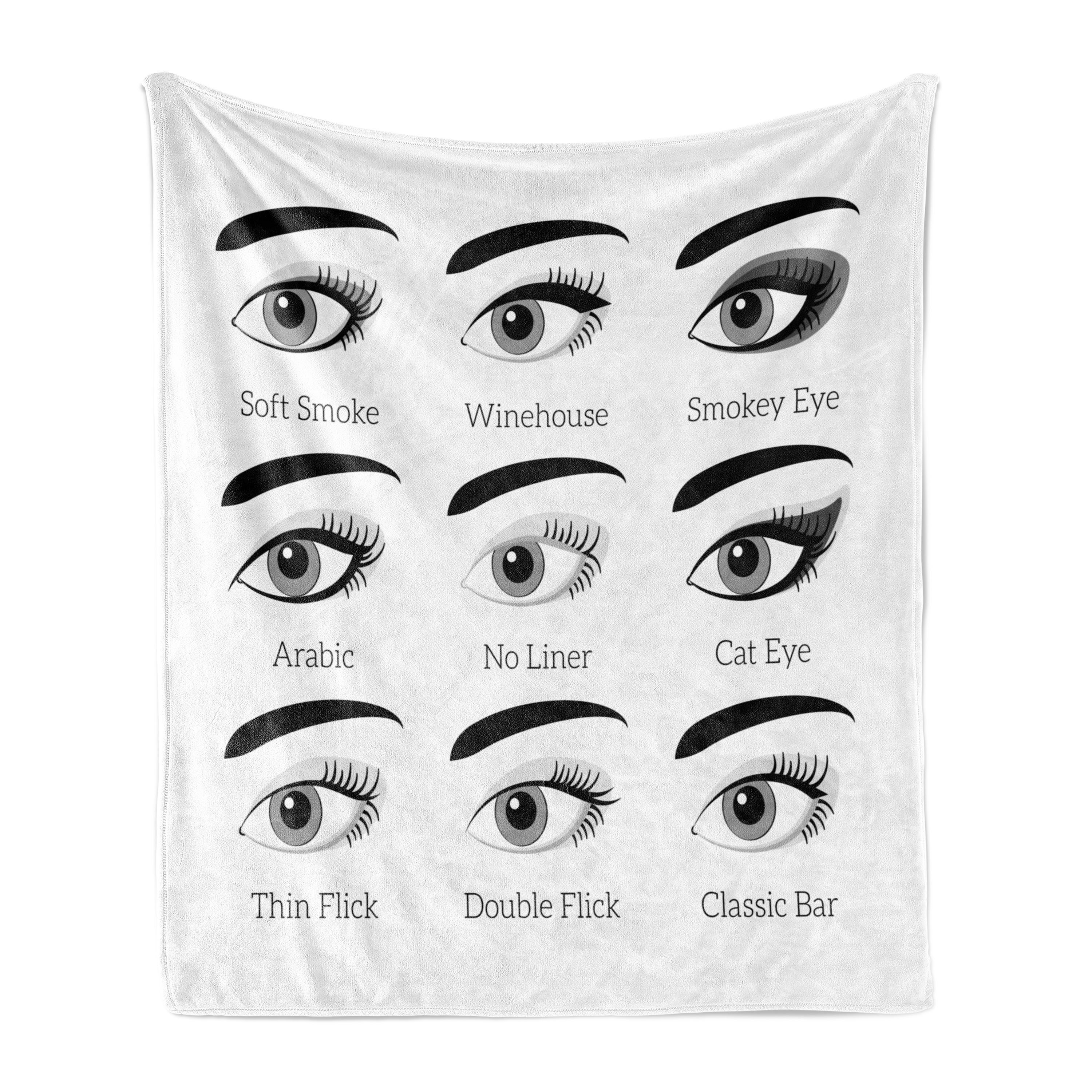 Ambesonne Eyebrow Fleece Throw Blanket Eye Makeup Styles Bitonal ...