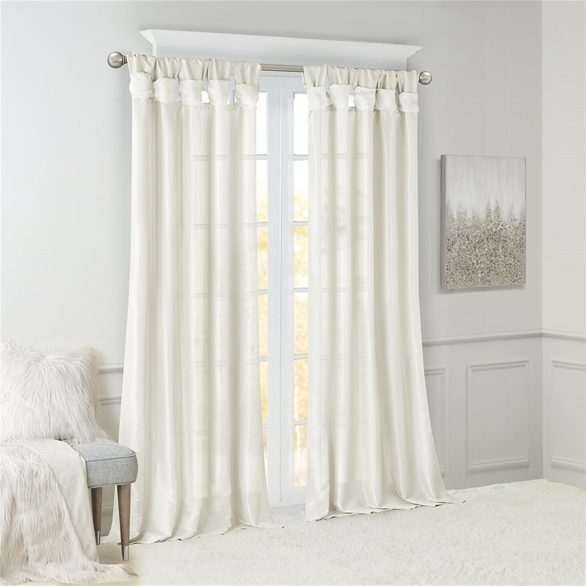 Latitude Run® Elegant Twist Tab Lined Window Curtain Panel, Enhancing ...