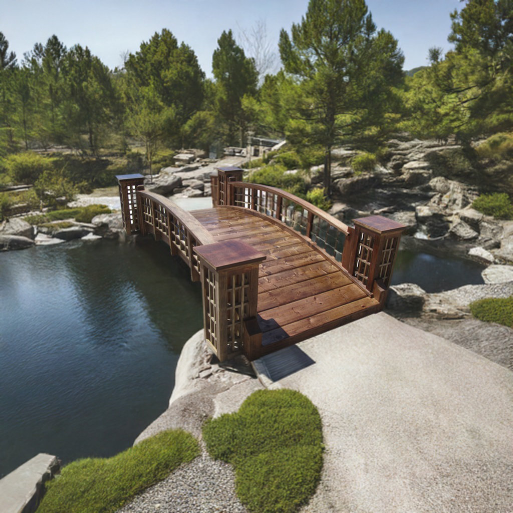 SamsGazebos Trellis Wood Garden Bridge - Wayfair Canada