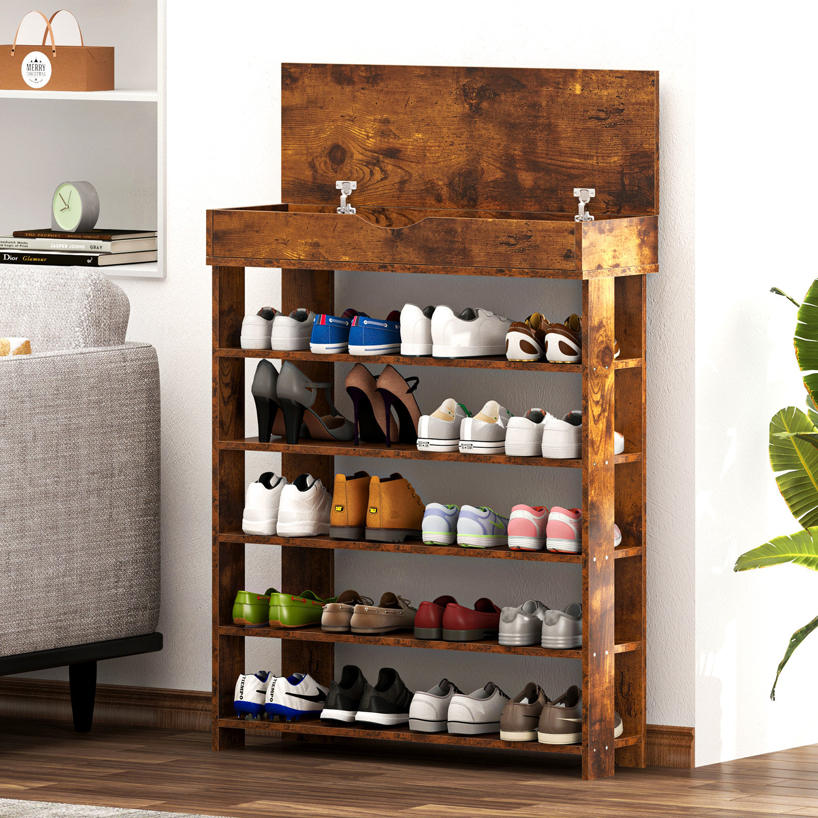 Rebrilliant 15 Pair Shoe Rack & Reviews | Wayfair