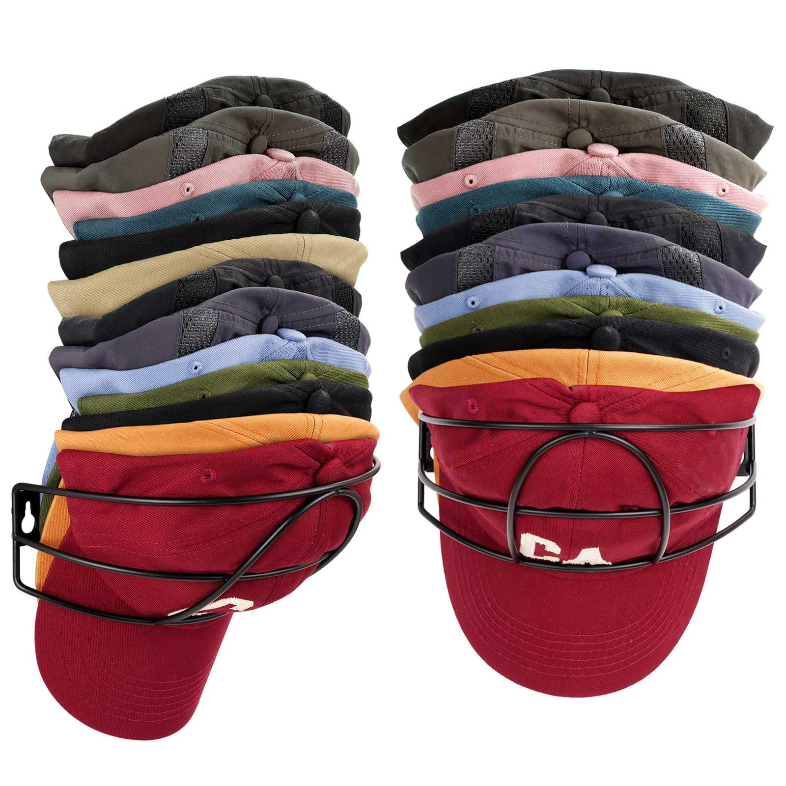 Hokku Designs 2 Pack Metal Wall Mounted Hat Racks, Holds Up To 30 Hats ...
