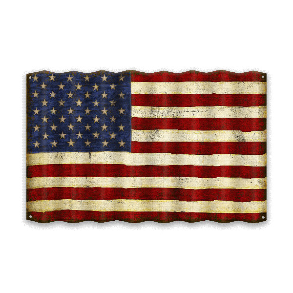 Trinx Retro USA Flag: Distressed Aluminum State Flag Wall Décor | Wayfair