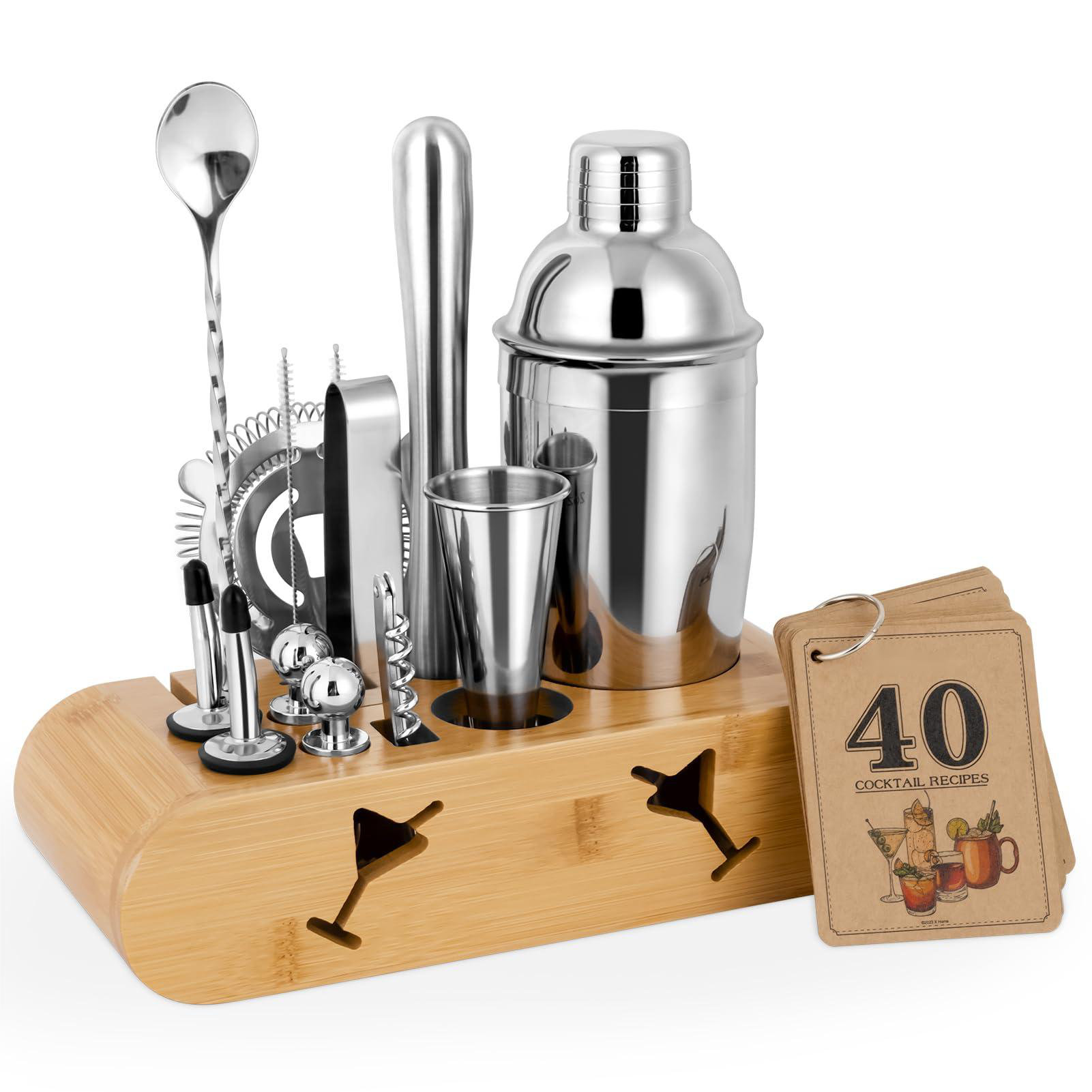 Latitude Run® Bartender Kit With Stand, Cocktail Shaker Set For ...