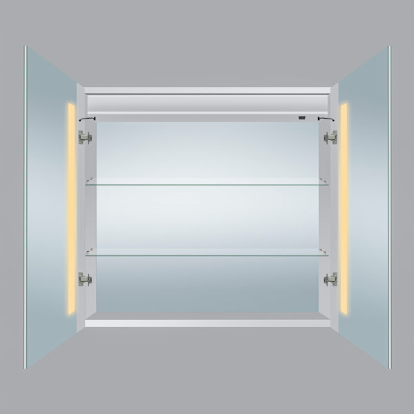 Ivy Bronx Solis Modern LED Lighted Bathroom Vanity Medicine Cabinet ...