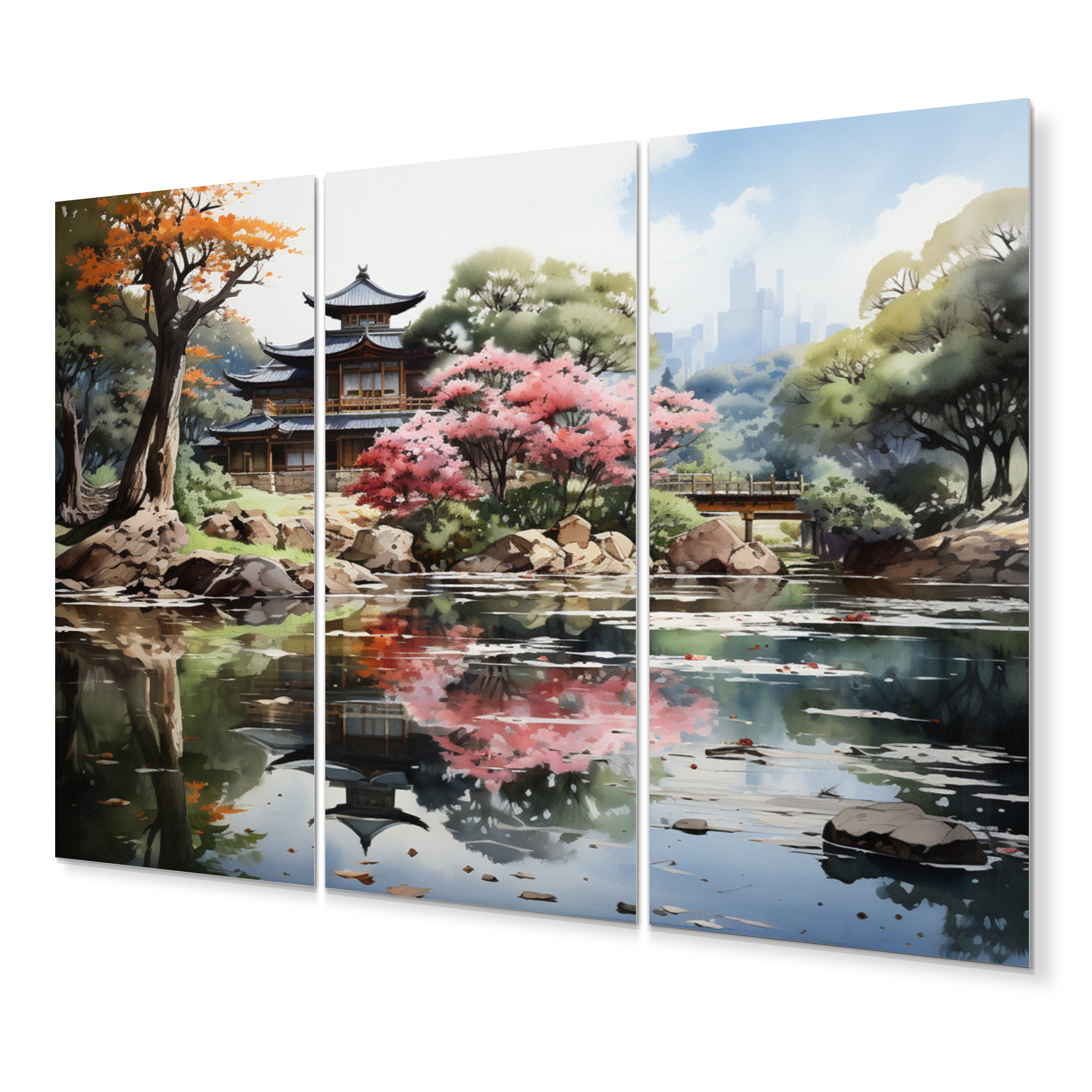 Winston Porter China Art Zen Garden - Chinese Canvas Wall Art Set ...