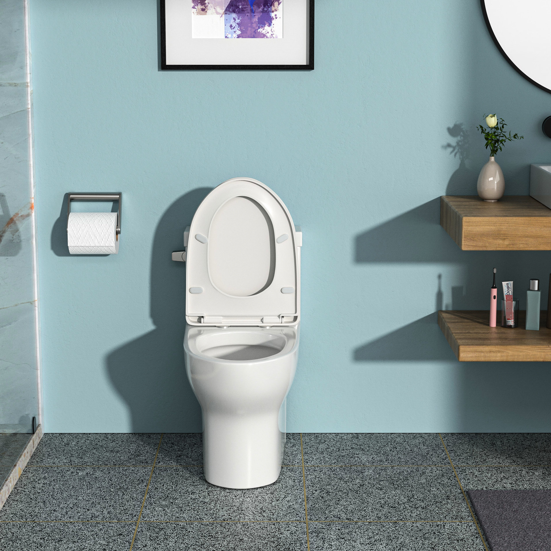 xingguangya Modern Ceramic One Piece Toilet - Soft Closing Seat, Siphon ...