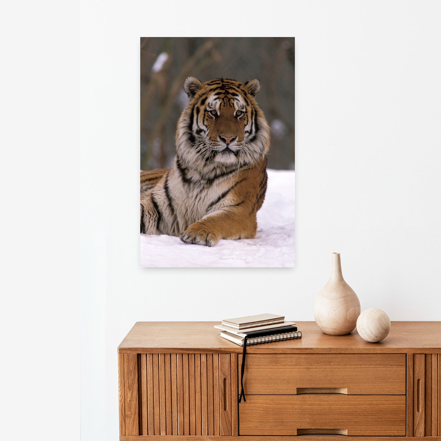 Latitude Run® Siberian Tiger In The Snow Abstract Contemporary Cat ...
