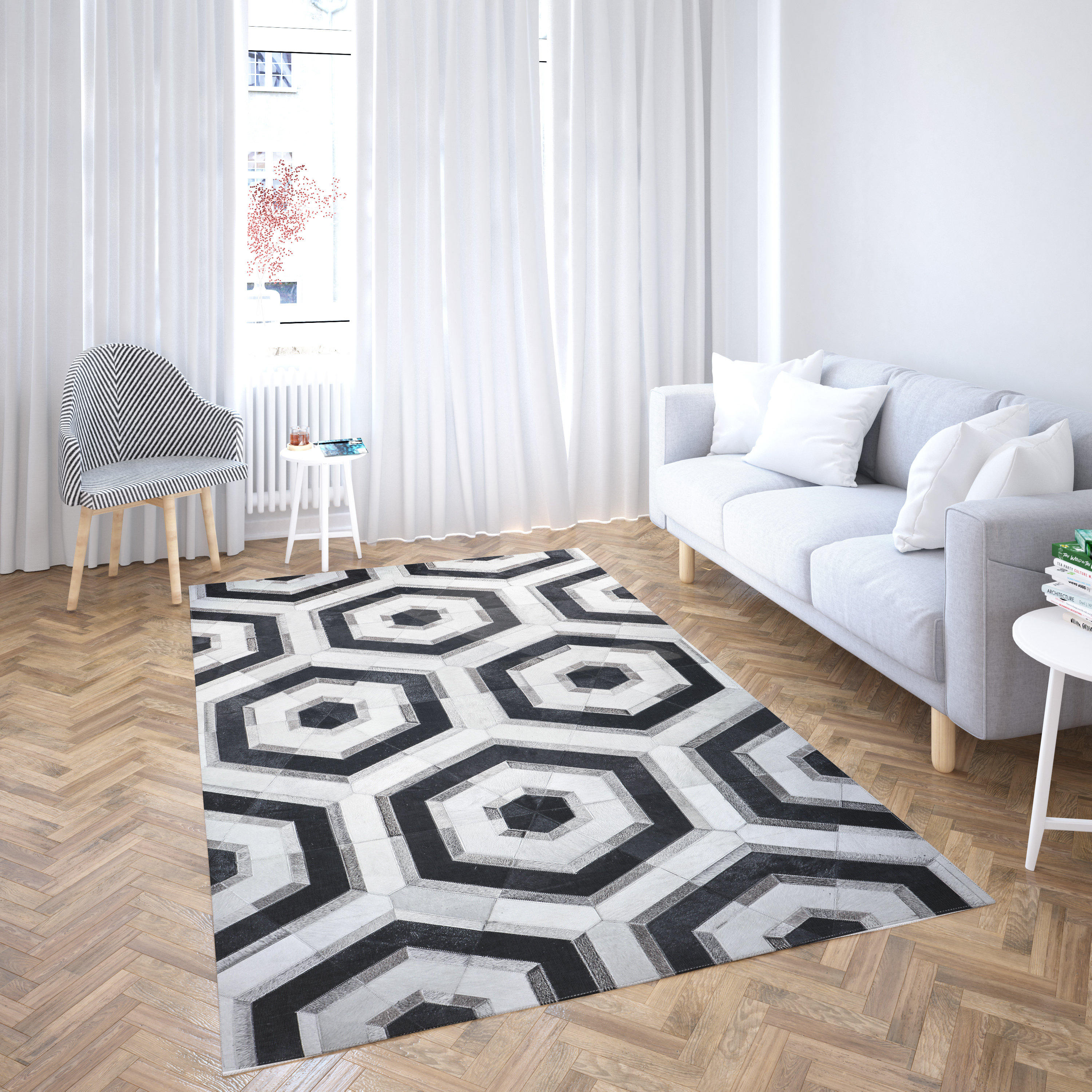 Hokku Designs One-of-a-Kind Rectangle Jessiana Cowhide Area Rug | Wayfair