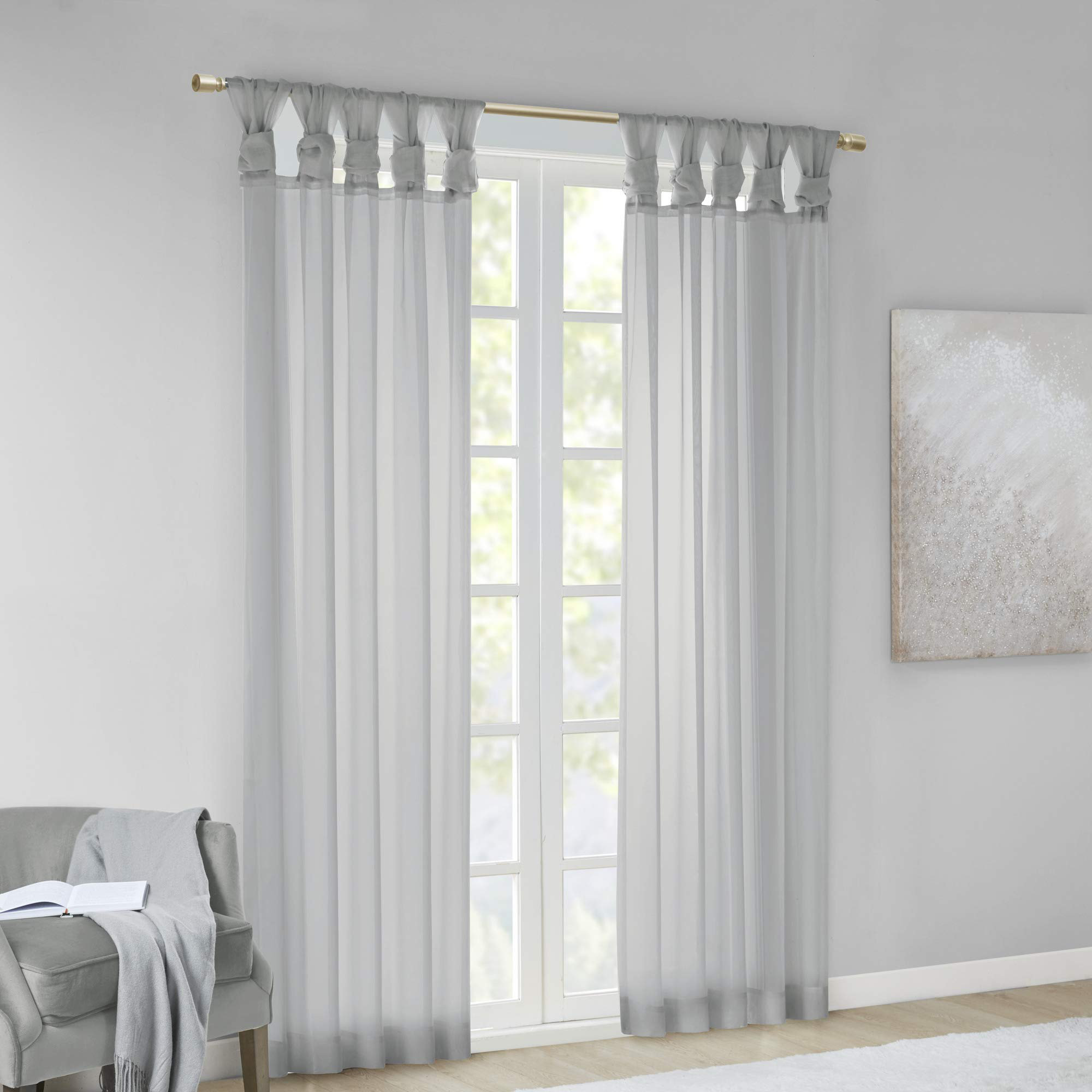 Hokku Designs DIY Twisted Tab Sheer Curtain Pair Panels | Wayfair