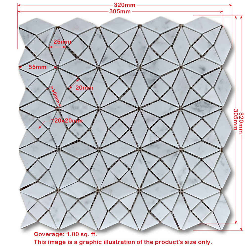 Marble Online Random Sized Marble Grid Mosaic Wall & Floor Tile | Wayfair