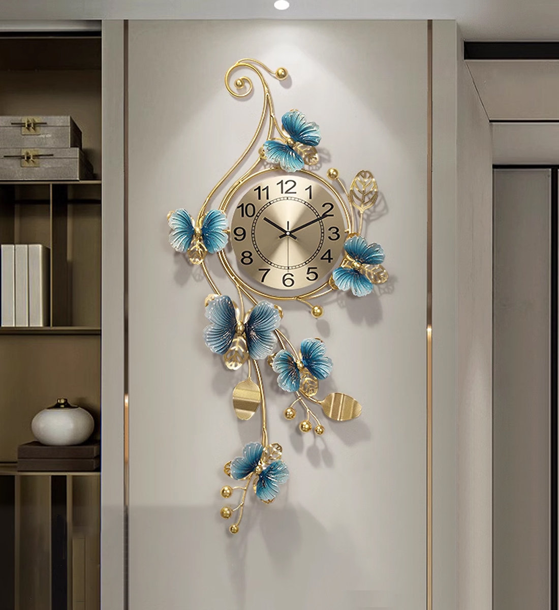 Stella Trek Golden Blue Free Form Metal Wall Clocks | Wayfair