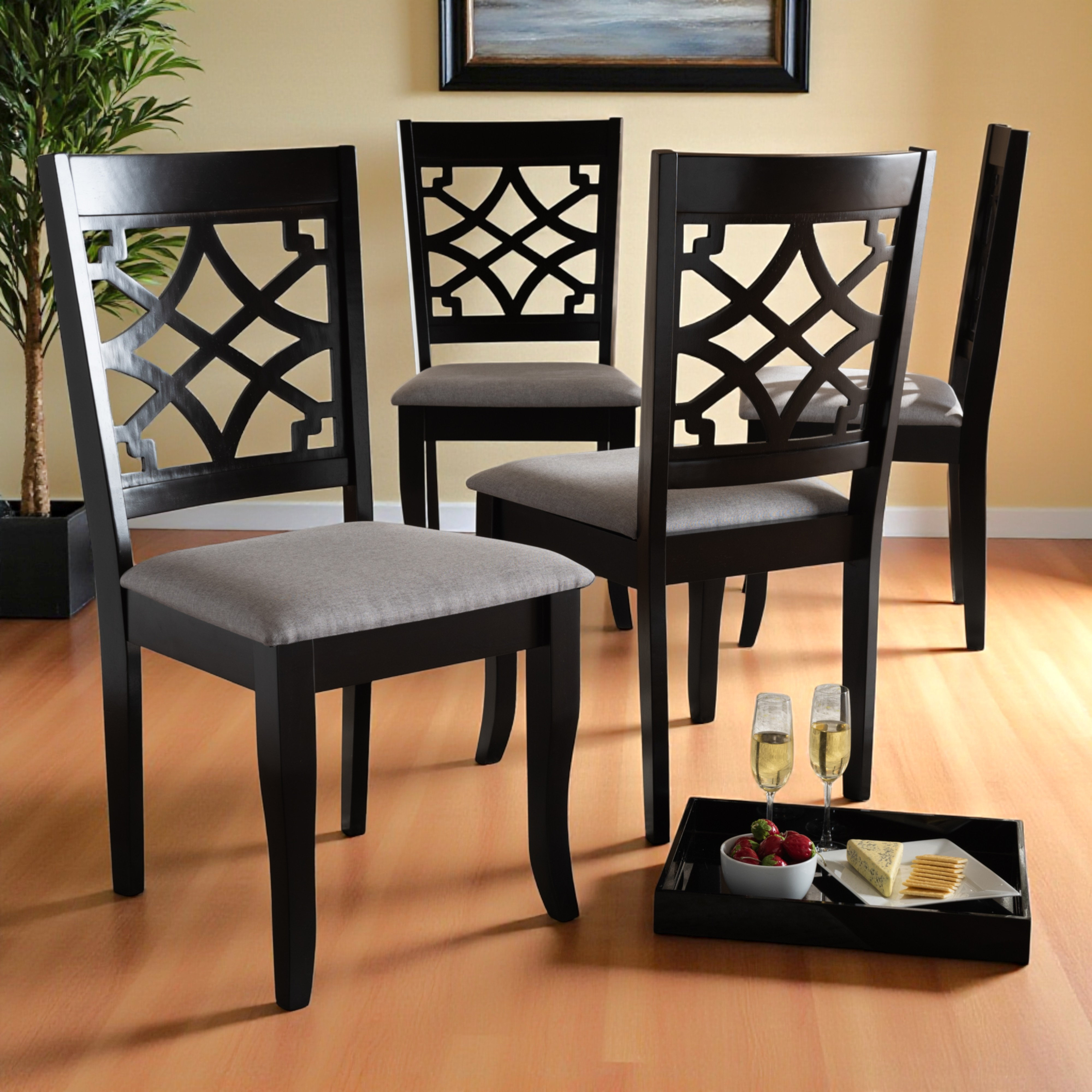 Lark Manor™ Iolia 4 piece modern and contemporary grey fabric ...