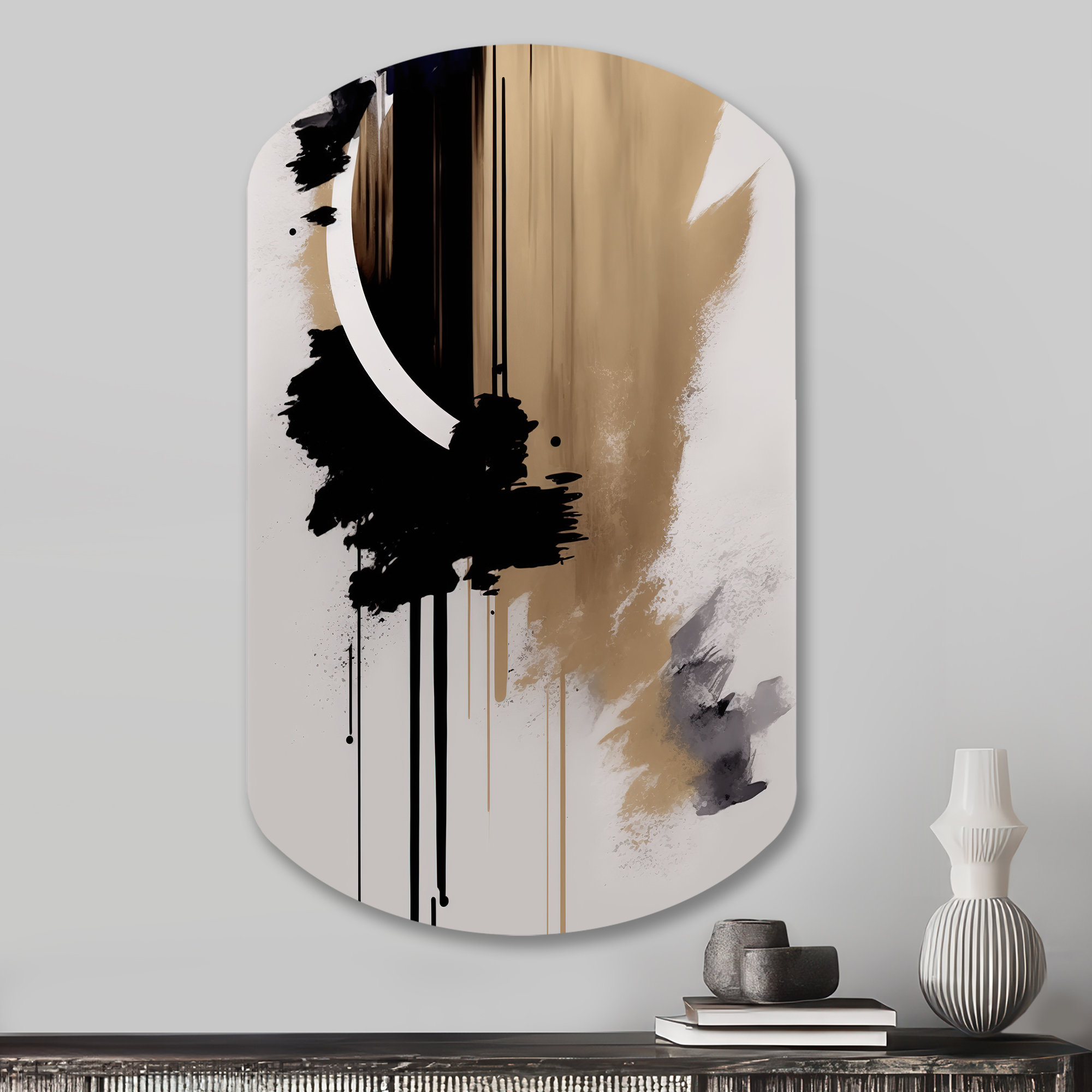 Ivy Bronx Soll - Abstract Cylinder Shape Irregular Metal Wall Decor ...